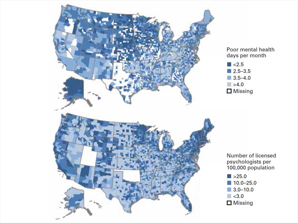 More psychologists, healthier counties