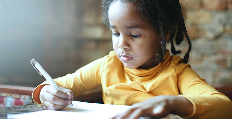 Black Children Doing Homework