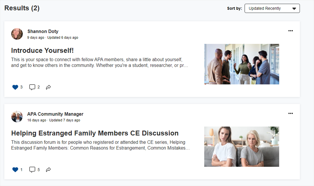 How to devote space to specific topics in your APA Community group