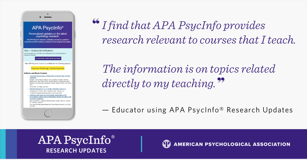 APA PsycInfo’s new research updates