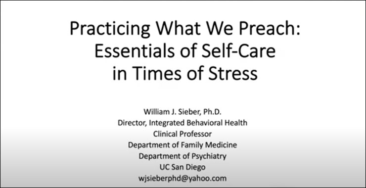 Practicing what we preach: Essentials of self-care in times of stress