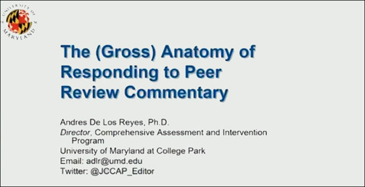 Responding to peer review commentary